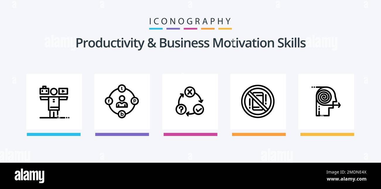 Productivity And Business Motivation Skills Line 5 Icon Pack Including ... Productivity And Business Motivation Skills Line 5 Icon Pack Including ...