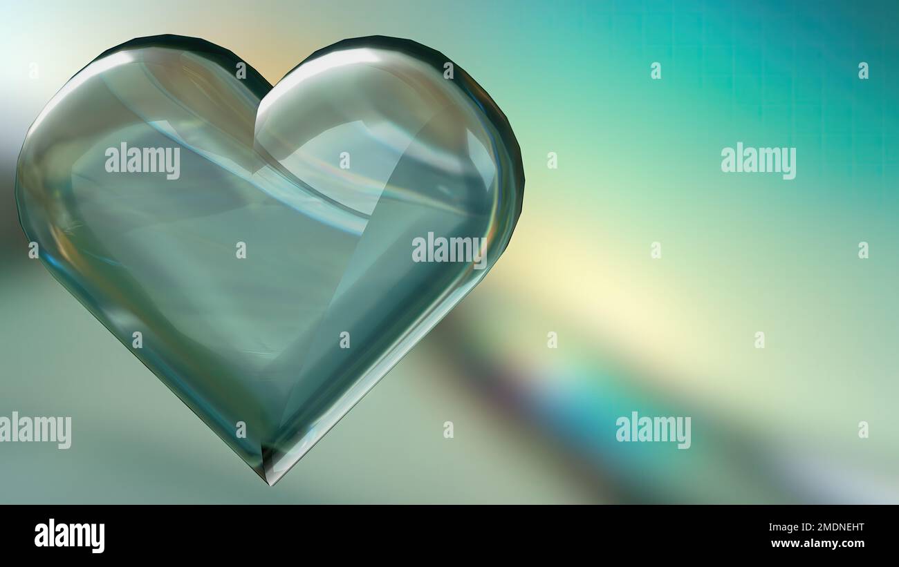 green deformed heart symbol glass abstract, dramatic, passionate ...