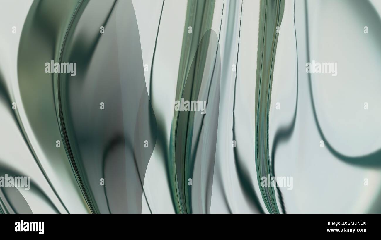 Green color Drifting airy with organic wave-like pattern Abstract ...