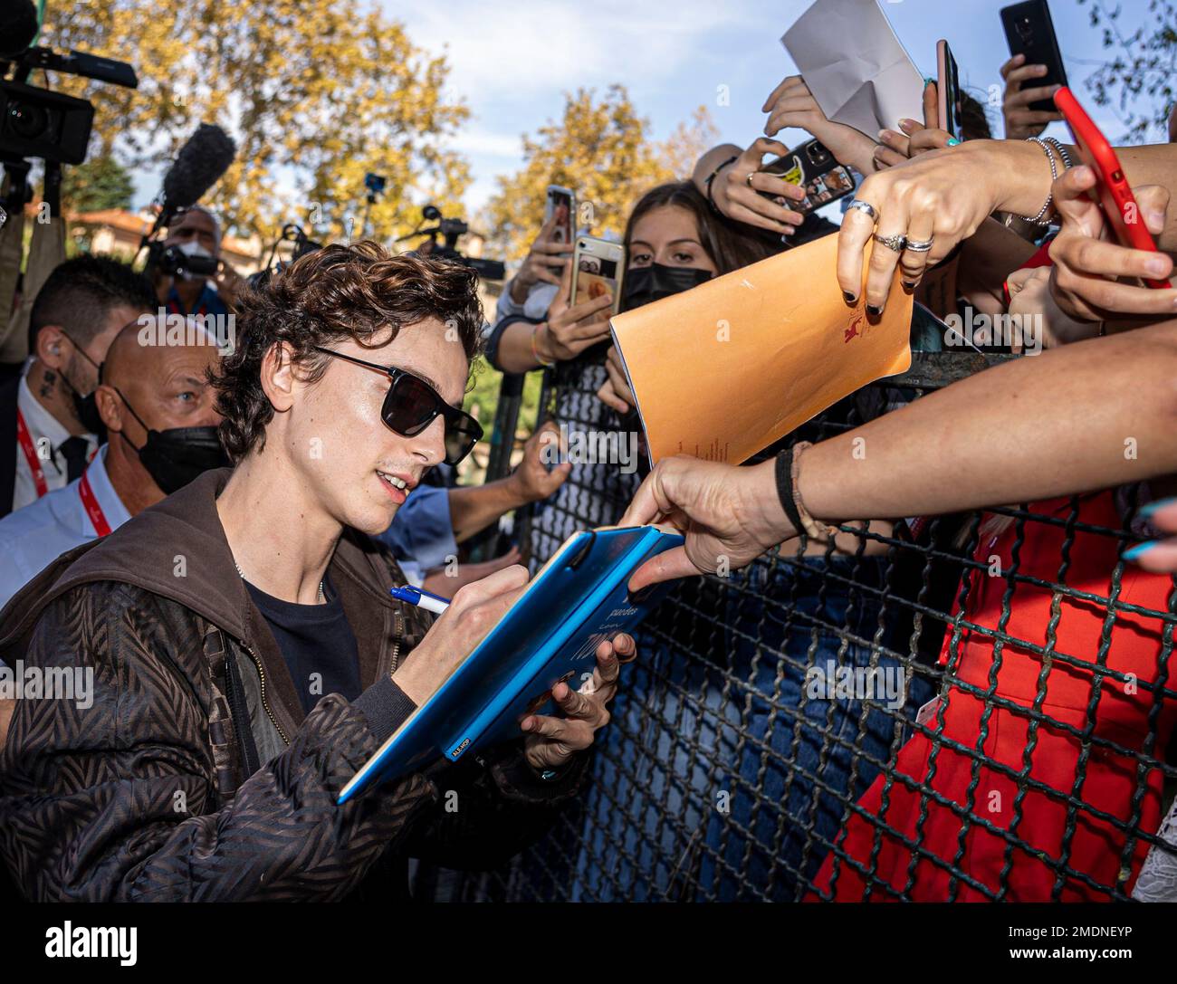 Actor Timothée Chalamet signs autographs upon arrival for the photo ...