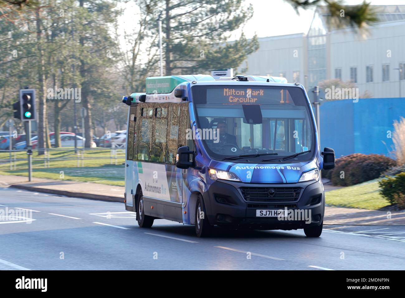 The UK's first all-electric autonomous passenger bus drives around ...