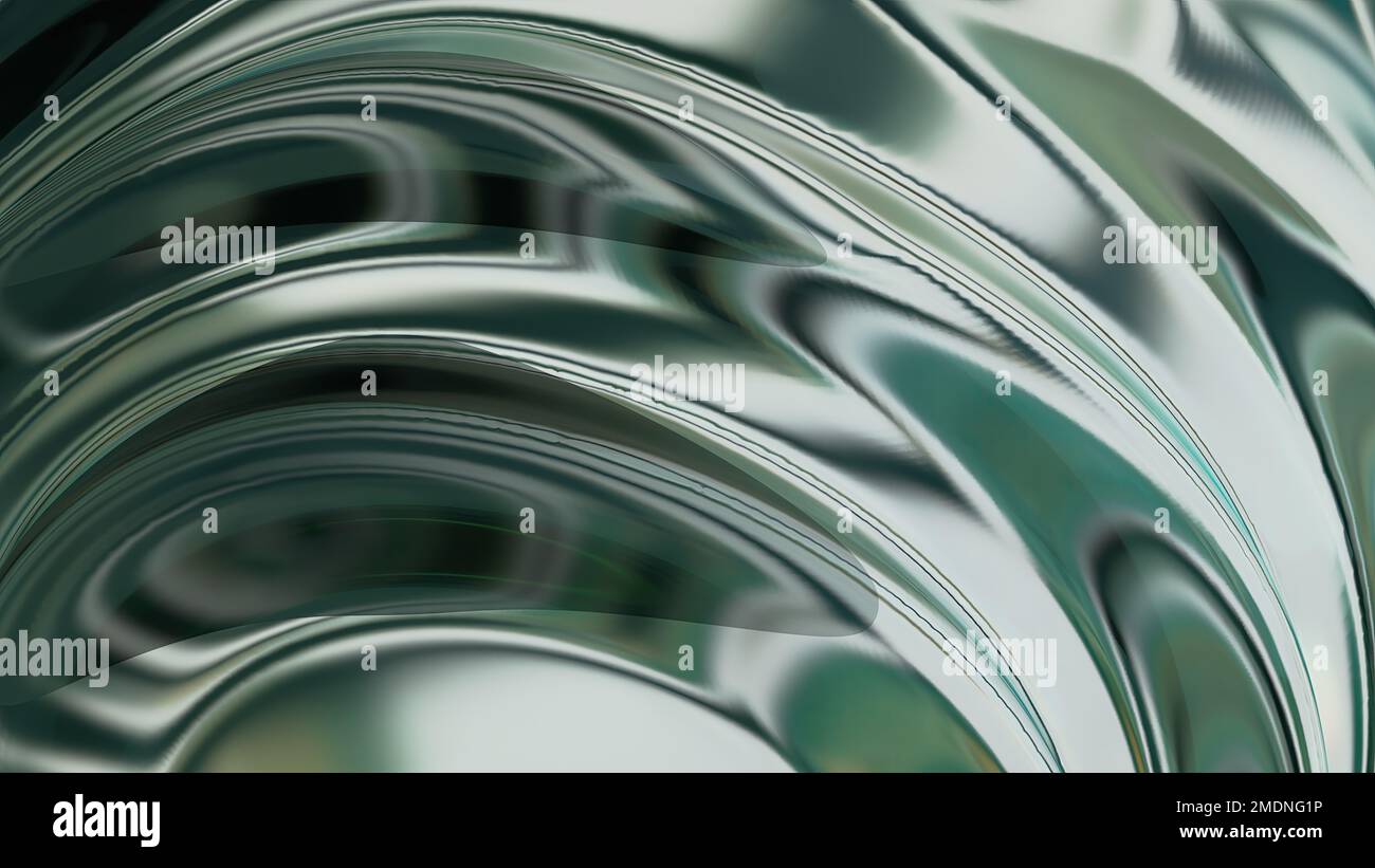 green Atmospheric lines with organic wave-like pattern Abstract ...