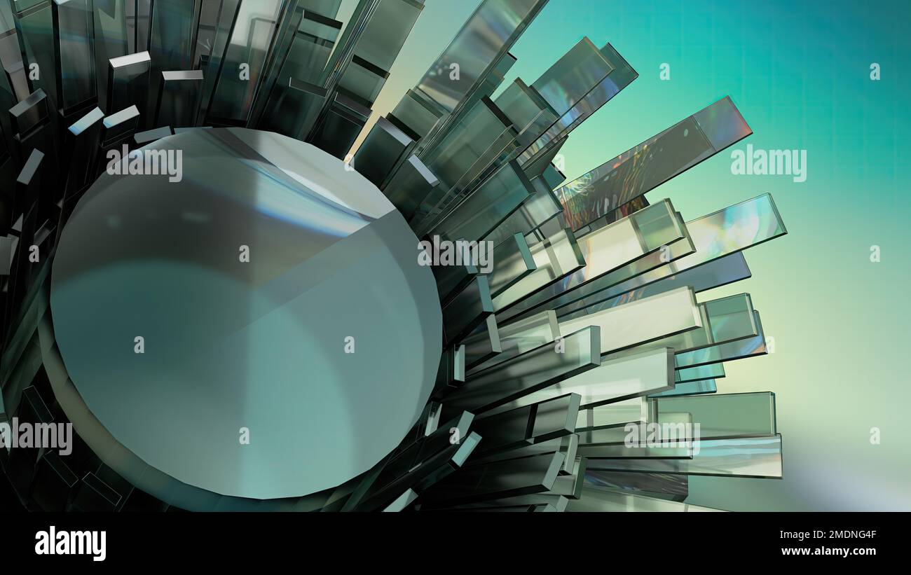 Green, transparent, viral with countless spikes. Abstract, dramatic ...