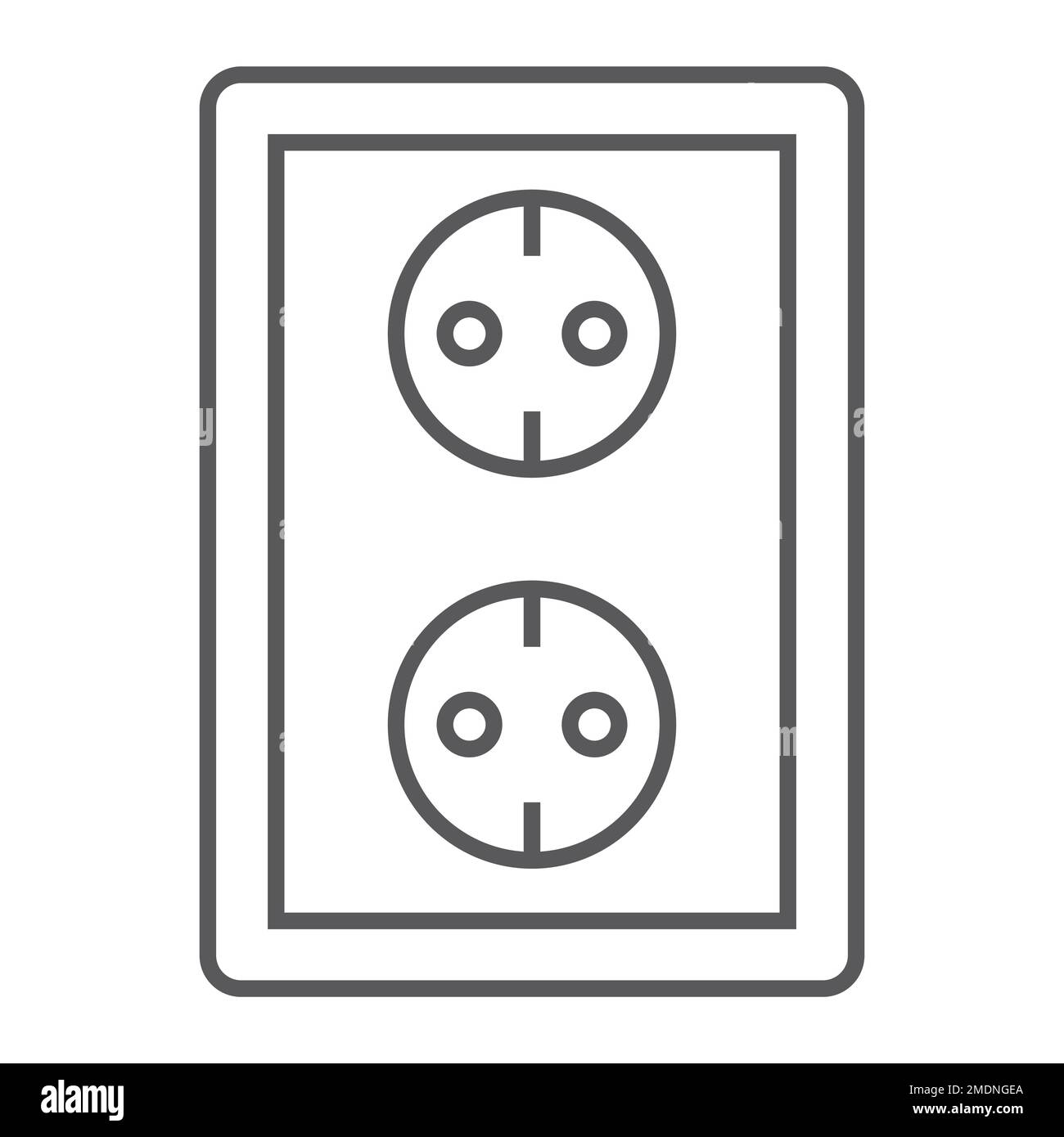 Socket thin line icon, electricity and voltage, power sign, vector ...