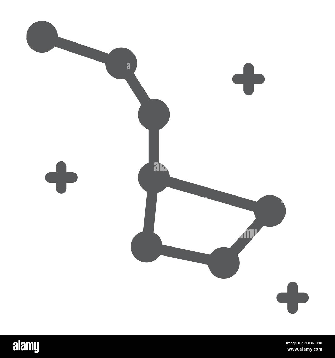 Constellation glyph icon, space and star, big dipper sign, vector ...