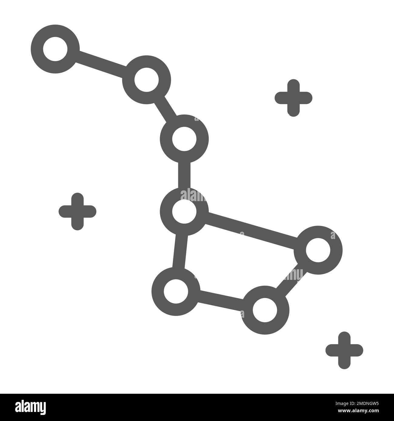 Constellation line icon, space and star, big dipper sign, vector ...