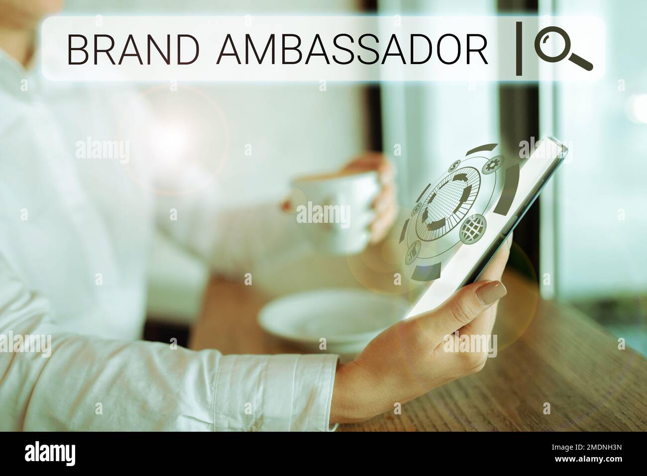 Hand writing sign Brand Ambassador. Business showcase agent accredited ...