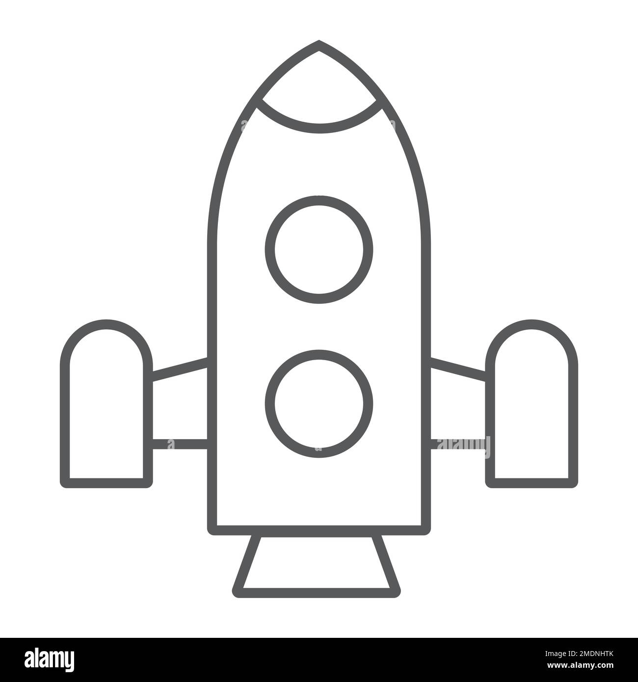Rocket thin line icon, shuttle and astronomy, spaceship sign, vector ...