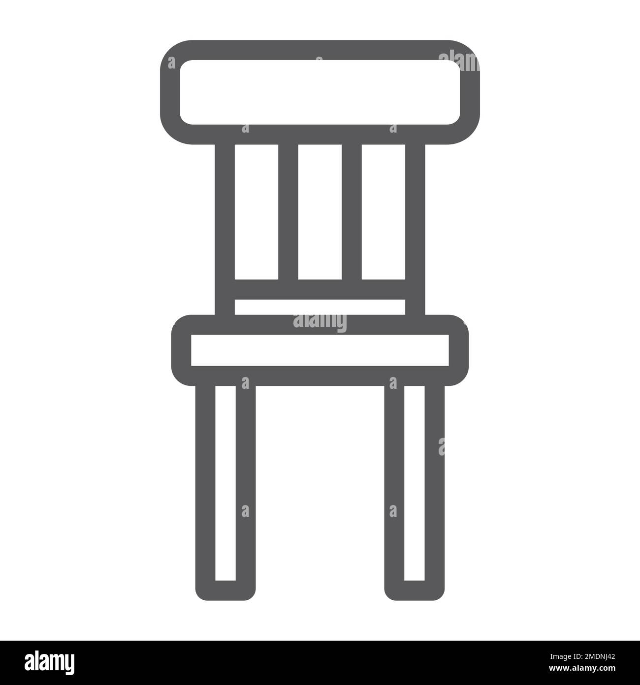Chair line icon, furniture and home, stool sign, vector graphics, a ...