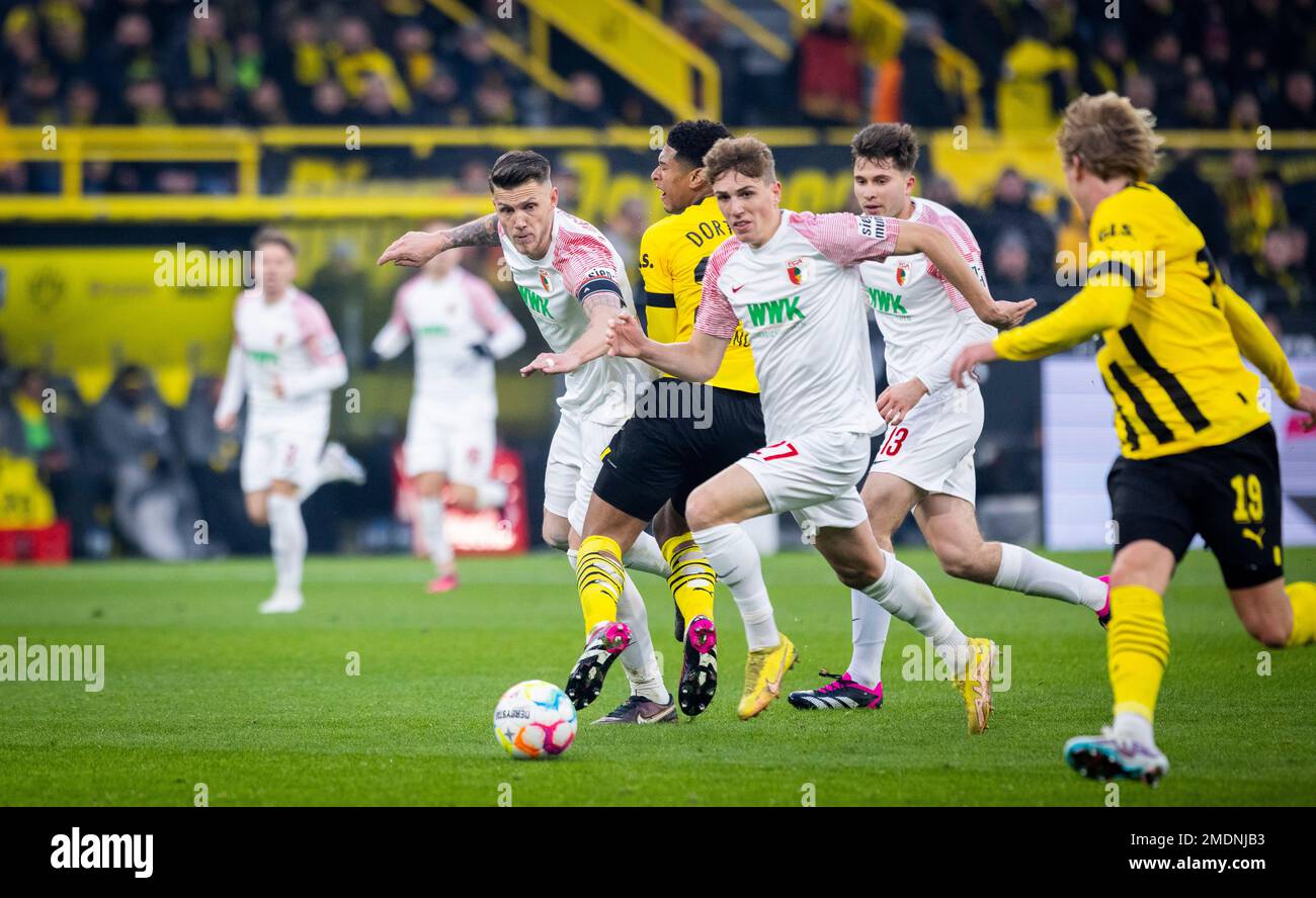 Dortmund, Germany. 22nd Jan, 2023. Jeffrey Gouweleeuw (FCA), Jude ...