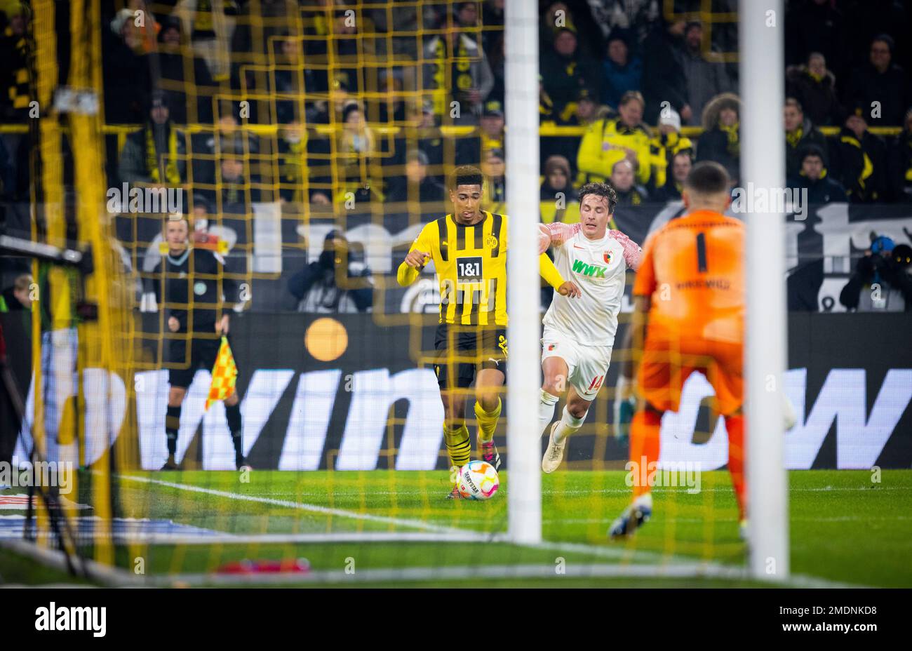 Dortmund, Germany. 22nd Jan, 2023. Jude Bellingham (BVB), Julian ...