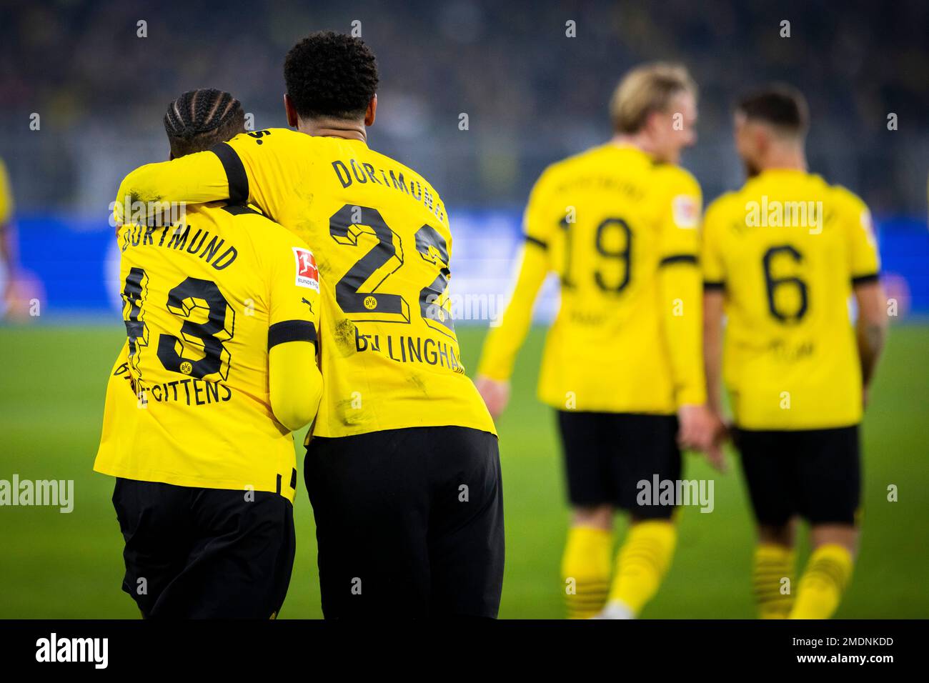 Dortmund, Germany. 22nd Jan, 2023. Goal celebration: Jamie Bynoe ...
