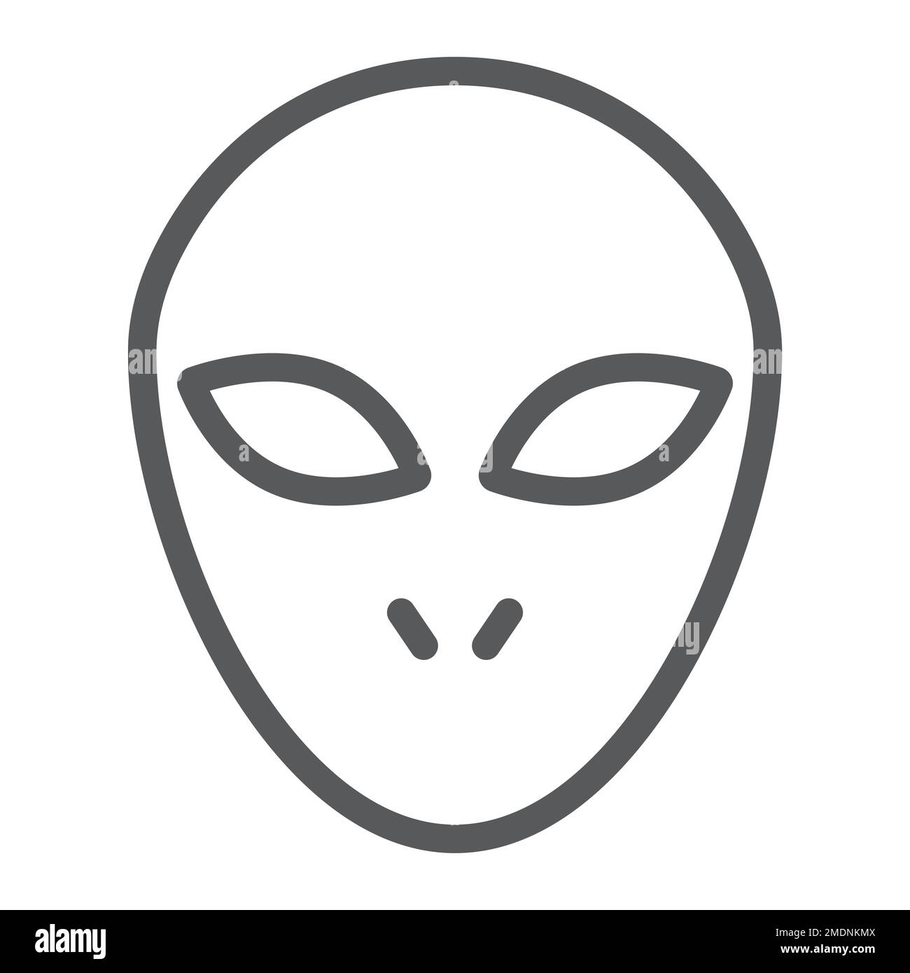 Alien line icon, space and character, humanoid sign, vector graphics, a ...