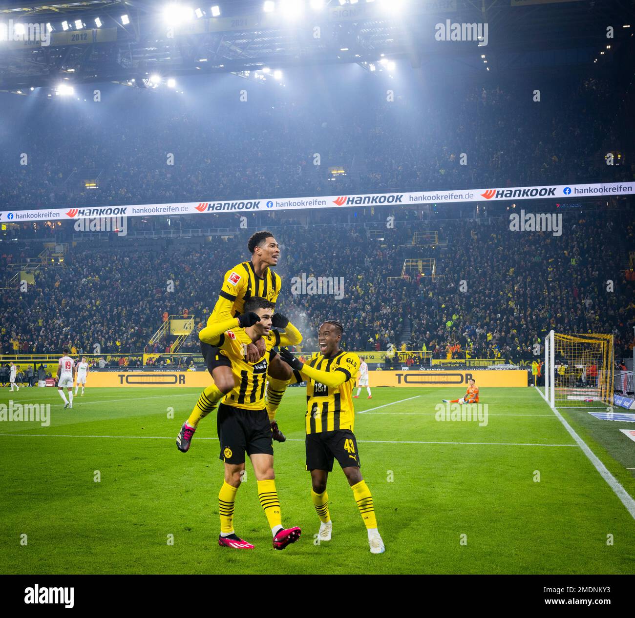 Dortmund, Germany. 22nd Jan, 2023. Goal celebration: Giovanni Reyna ...