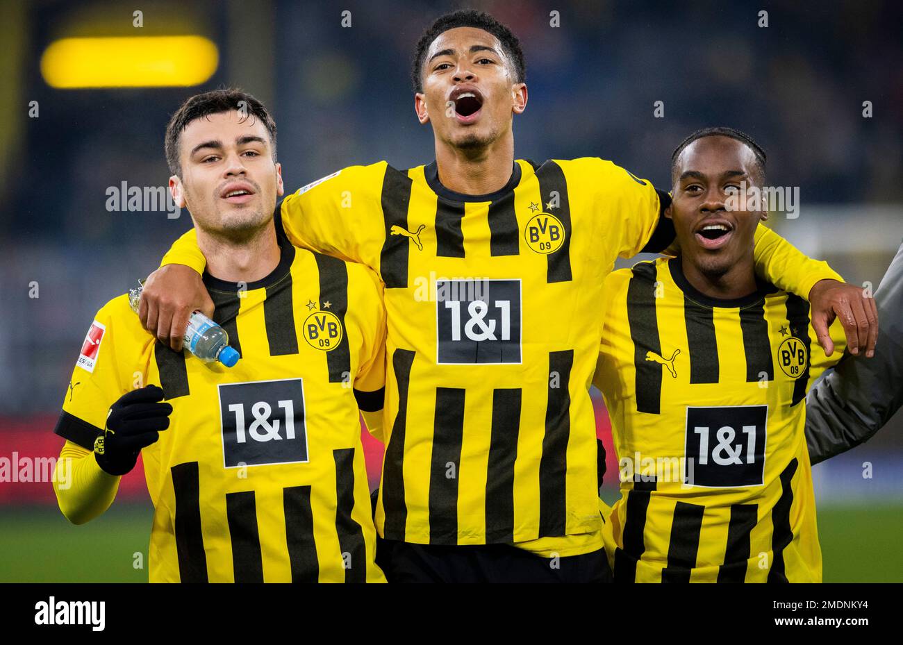 Dortmund, Germany. 22nd Jan, 2023. Final jubilation: Giovanni Reyna ...