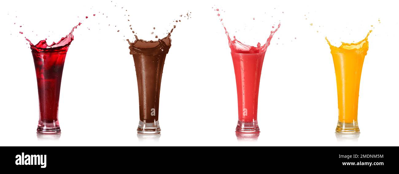 Fresh Juice Splash Isolated on White Background Stock Photo - Alamy