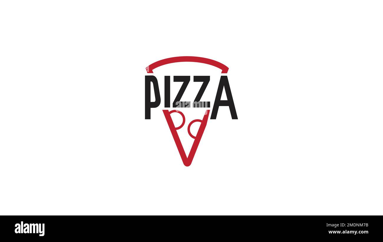 creative red pizza logo vector design illustration Stock Vector Image ...