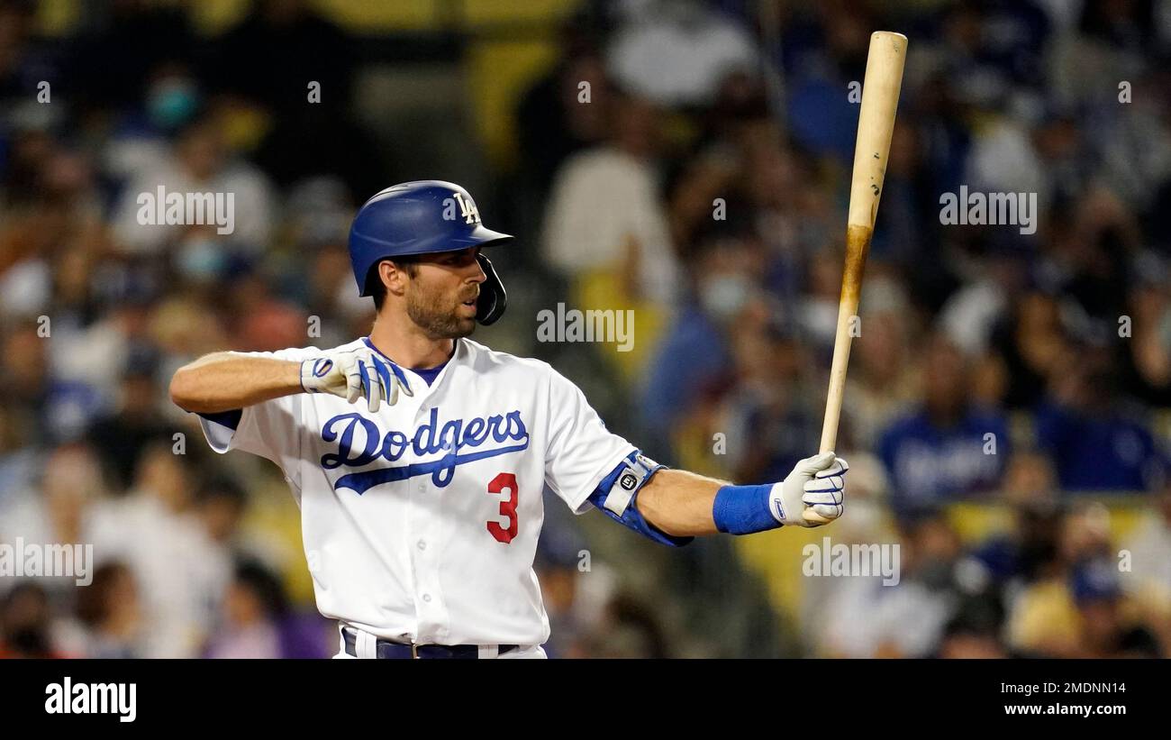 Los Angeles Dodgers' Chris Taylor bats during a baseball game against ...