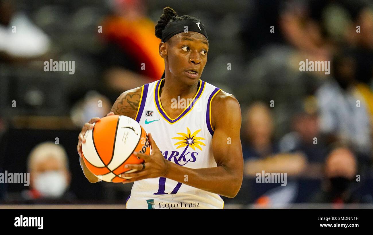 Los Angeles Sparks guard Erica Wheeler (17) plays against the Indiana ...