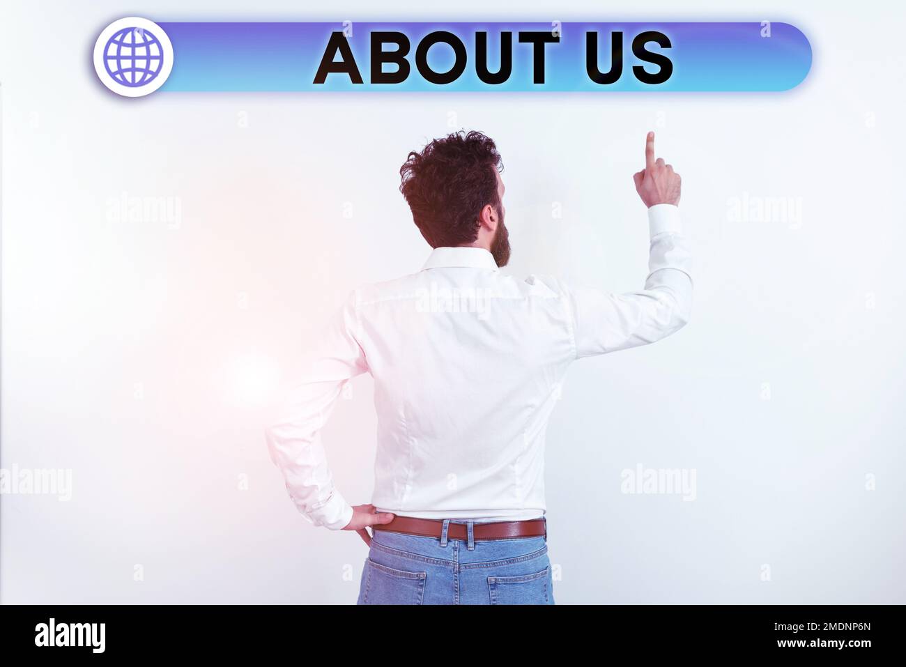 Handwriting text About Us. Internet Concept to introduce who or what ...