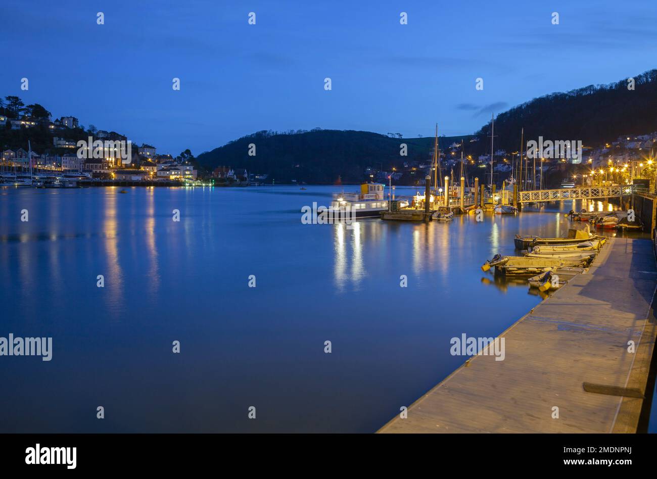 UK, England, Devon, Dartmouth Harbour from the South Embankment at ...
