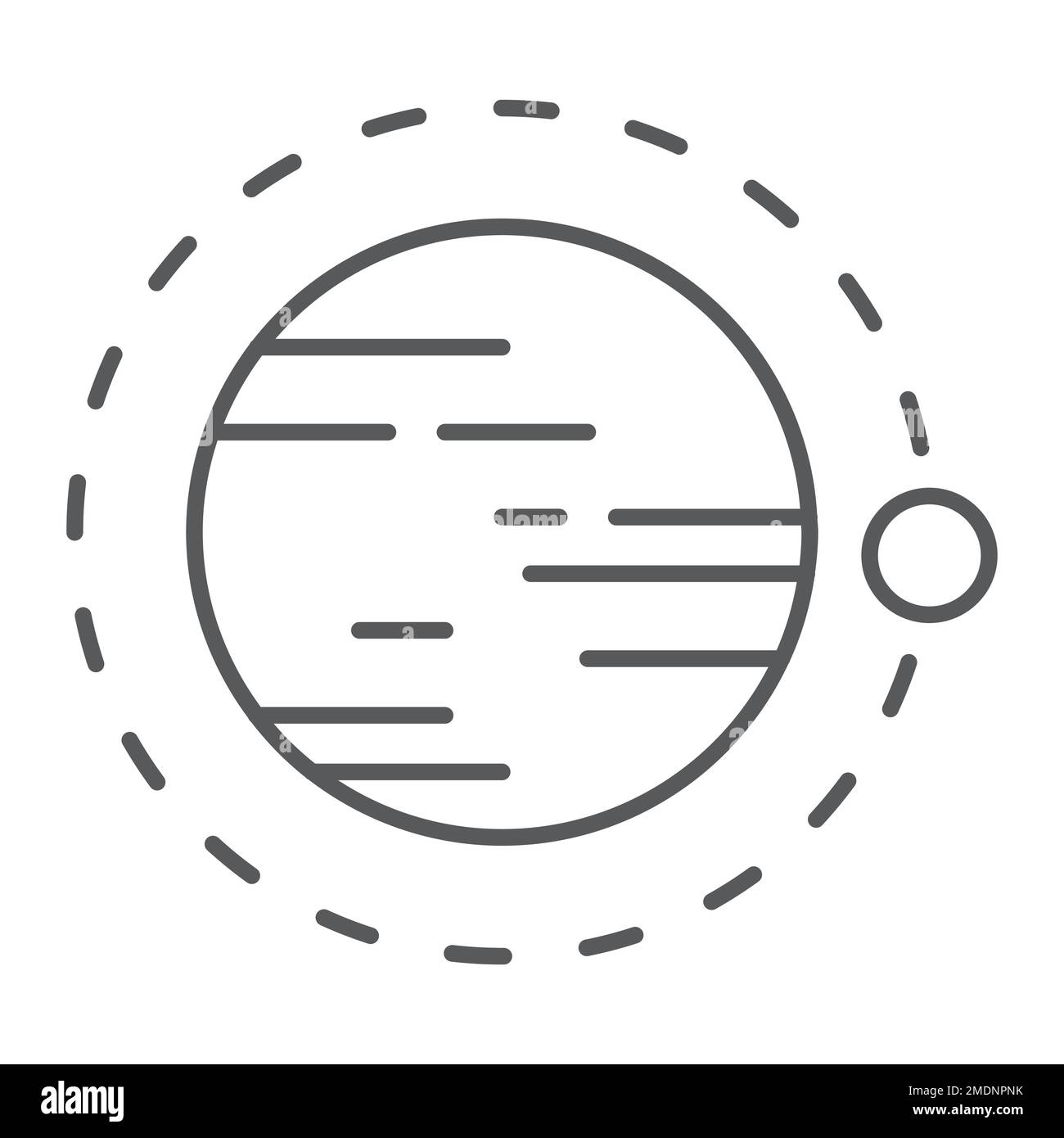 Orbit thin line icon, cosmos and space, circle sign, vector graphics, a ...