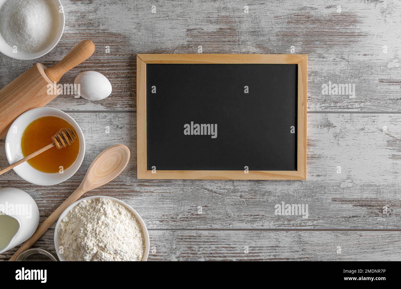 A plate for writing a recipe on the kitchen table Stock Photo - Alamy
