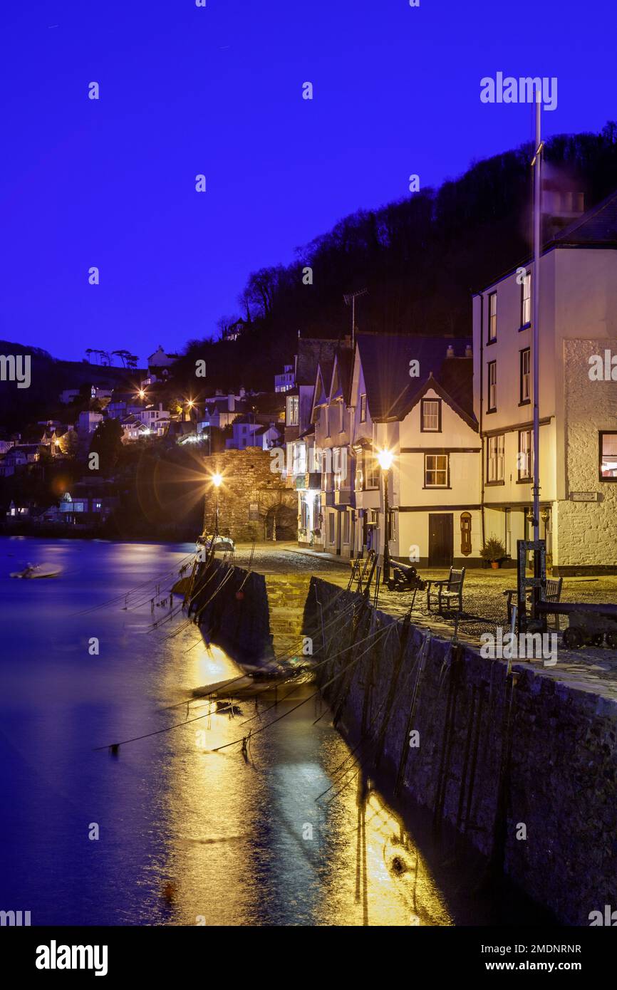 UK, England, Devon, Dartmouth, Bayard's Cove at Night Stock Photo - Alamy