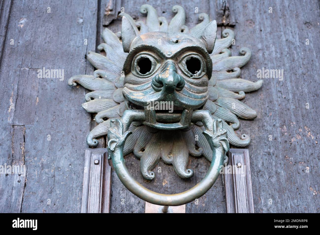 The Sanctuary Knocker on the door at Durham Cathedral, in the city of ...