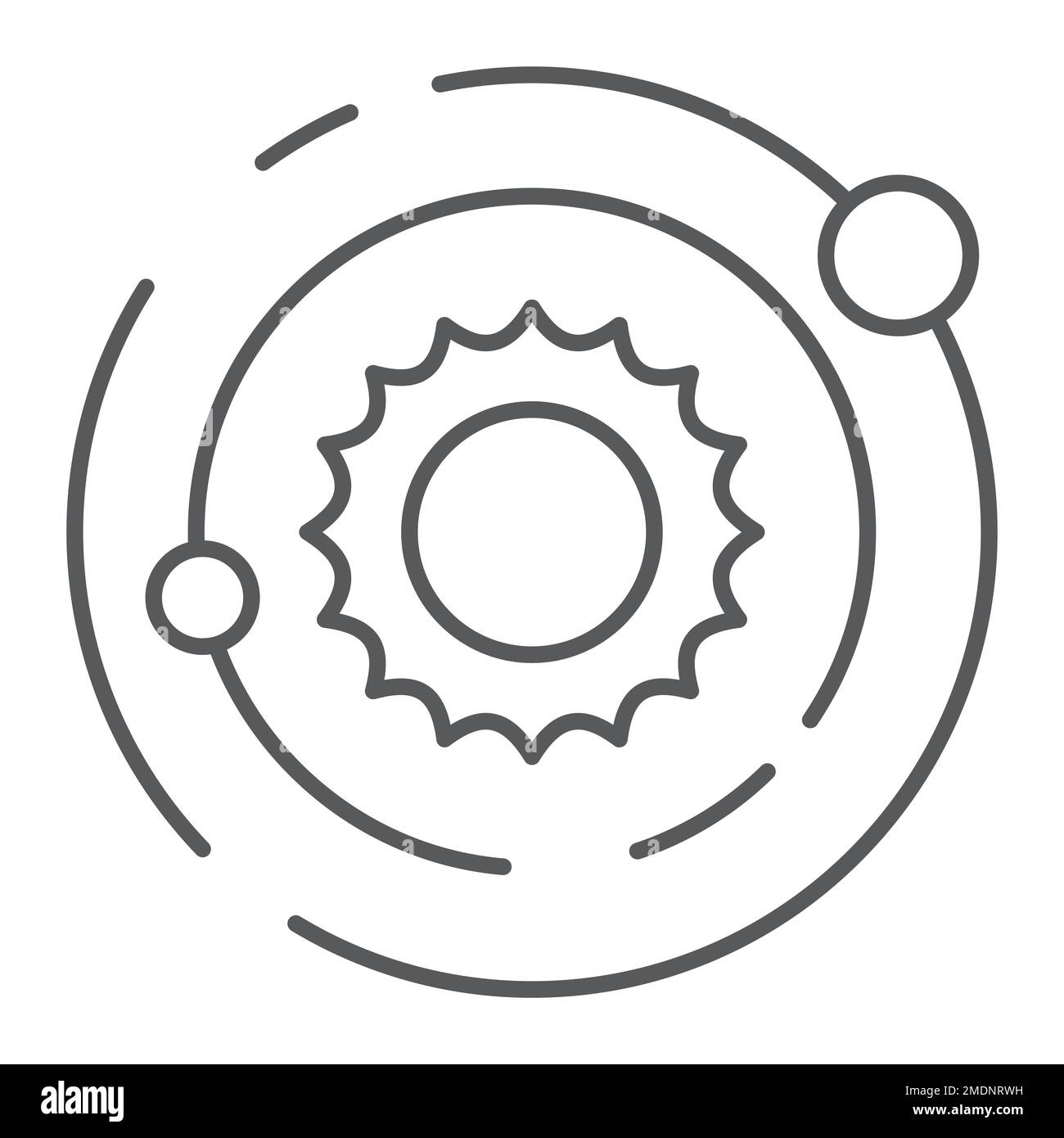 Solar system thin line icon, space and galaxy, universe sign, vector ...