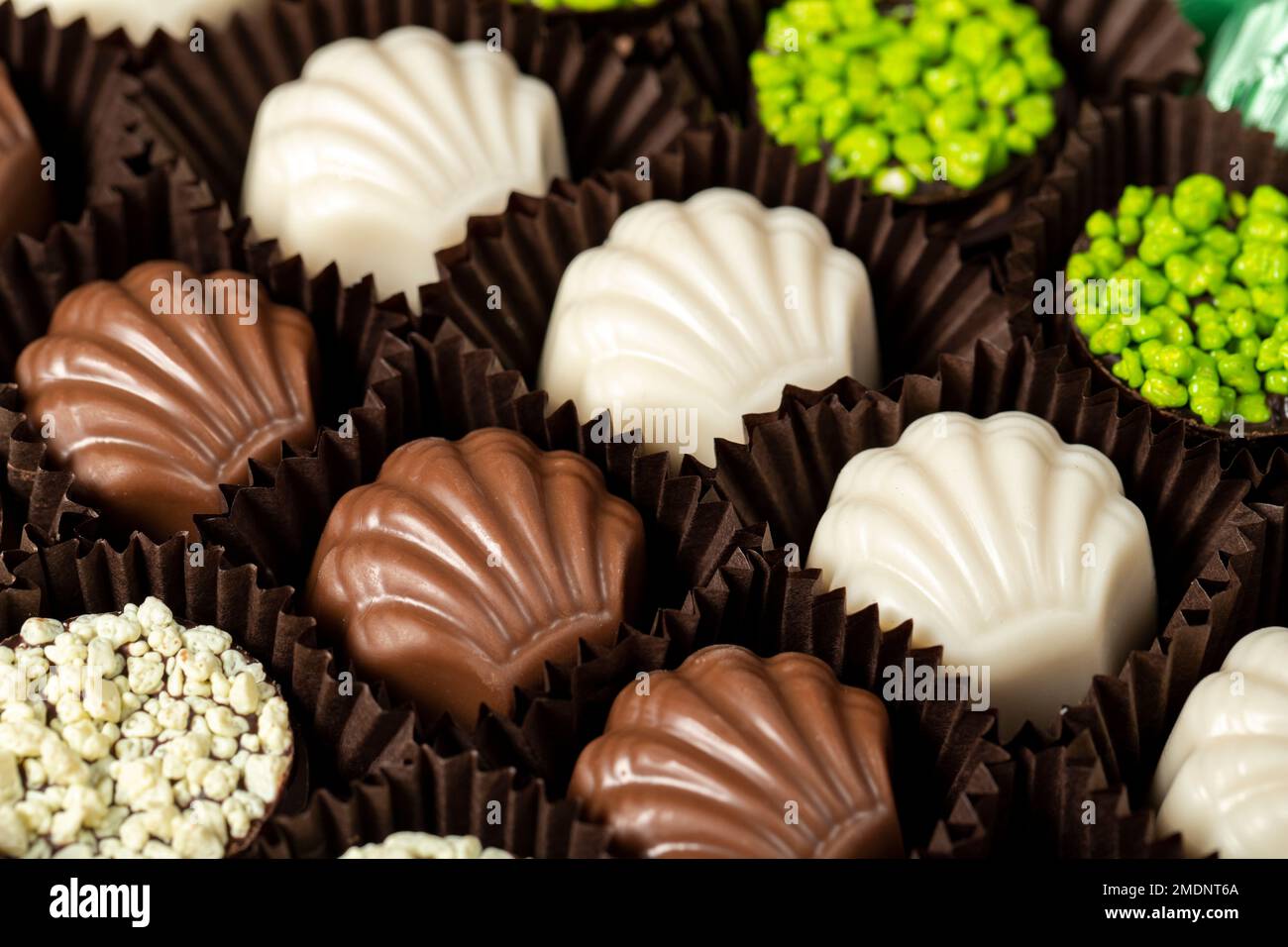 Chocolate. Fine chocolate varieties with white, dark and milk chocolate ...