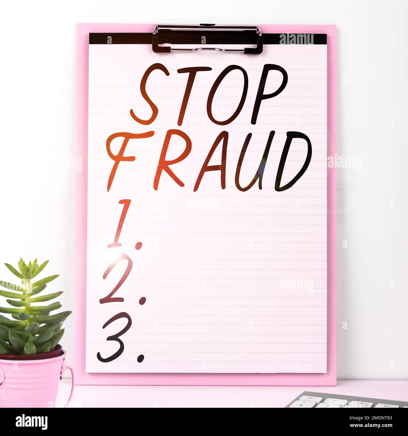 Sign displaying Stop Fraud. Business idea campaign advices people to ...