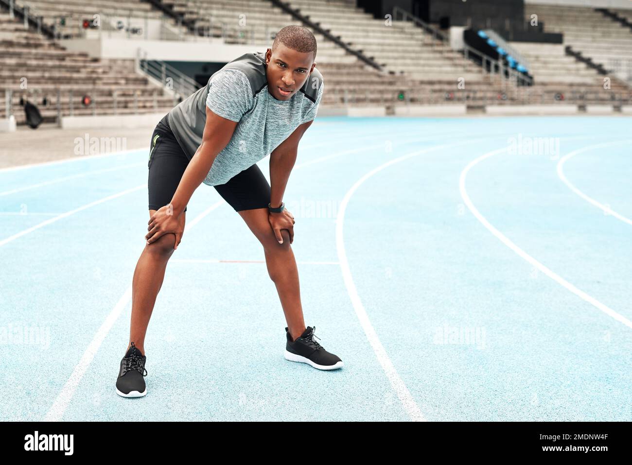 Im officially tired. Full length portrait of a handsome young athlete ...