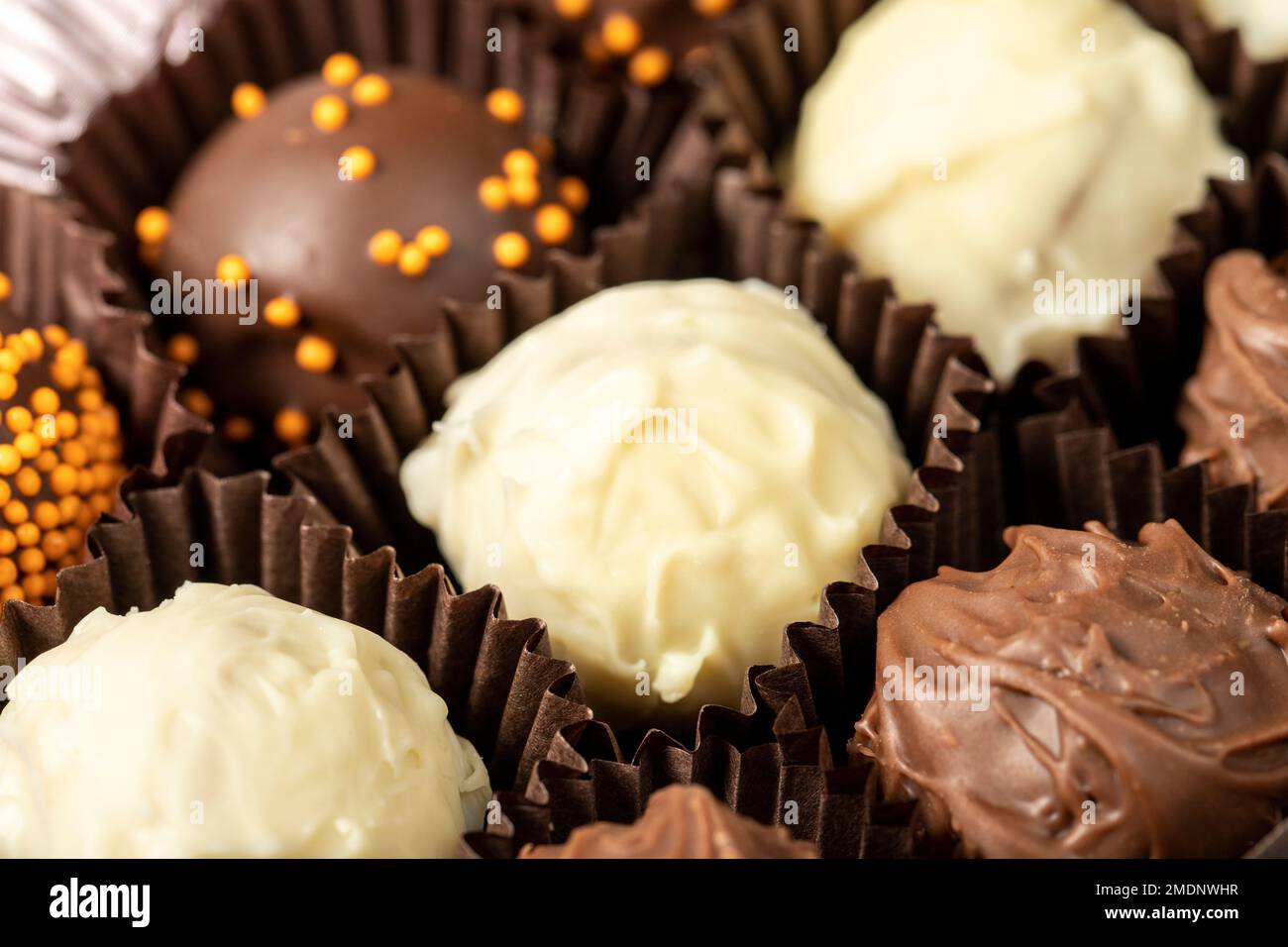 Chocolate. Fine chocolate varieties with white, dark and milk chocolate ...