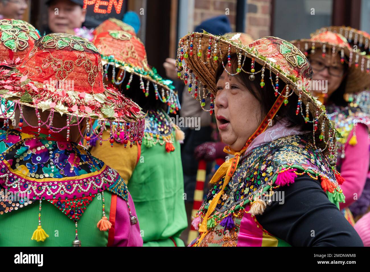 Lunar New Year in Newcastle upon Tyne, UK with crowds enjoying ...