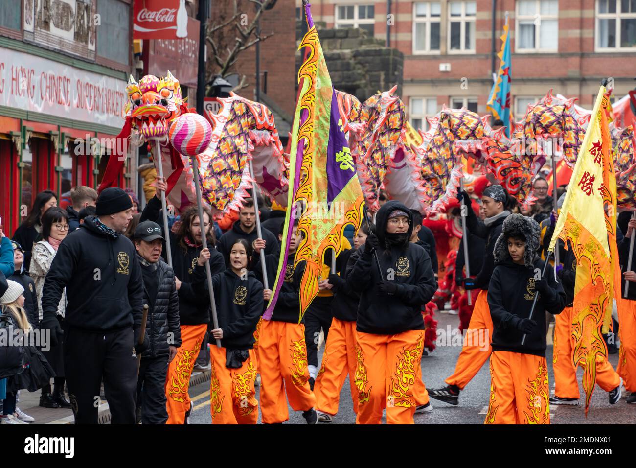 Lunar New Year in Newcastle upon Tyne, UK with crowds enjoying ...