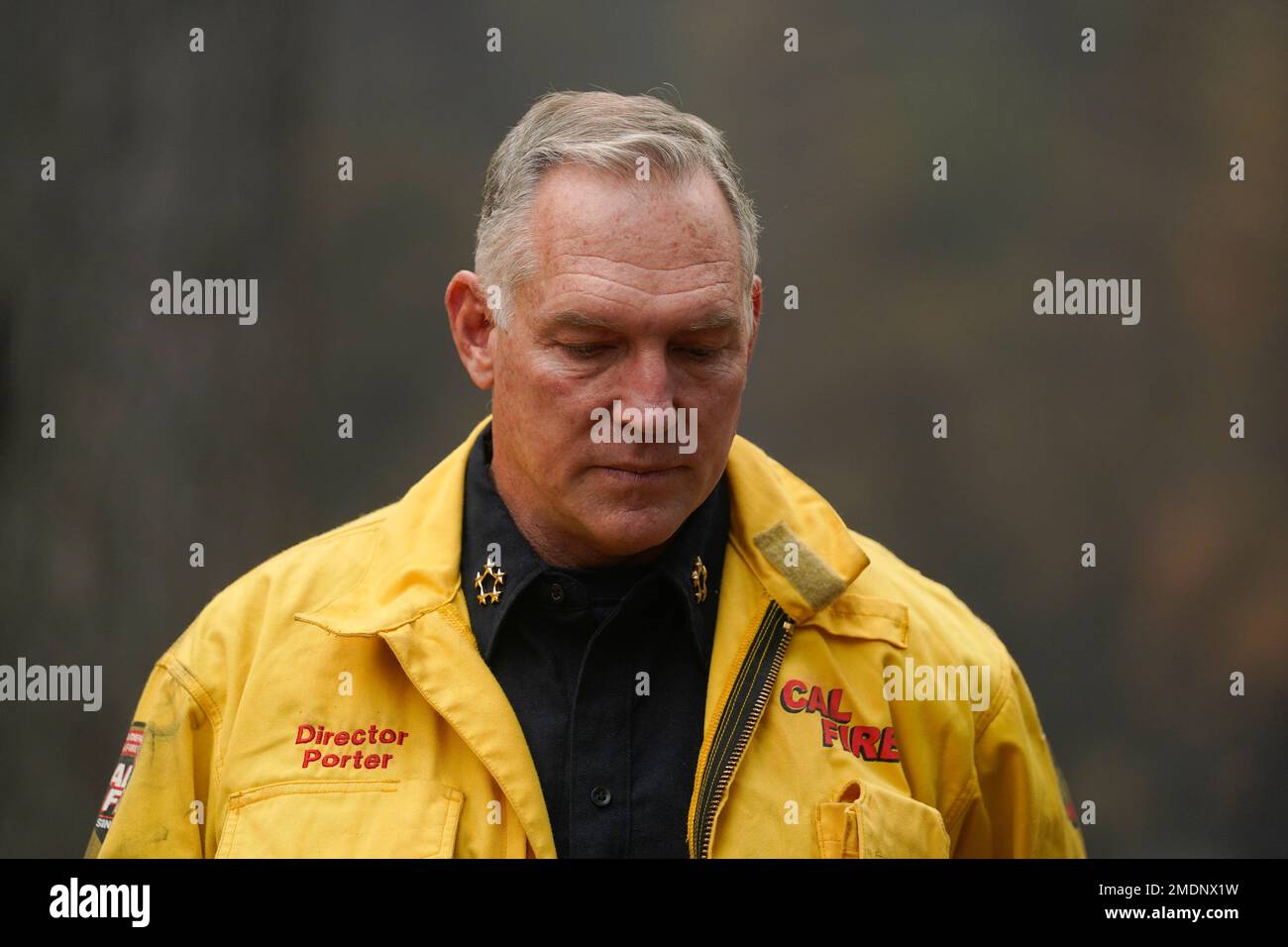 Cal Fire Chief Thom Porter tours the area scorched by the Caldor Fire ...