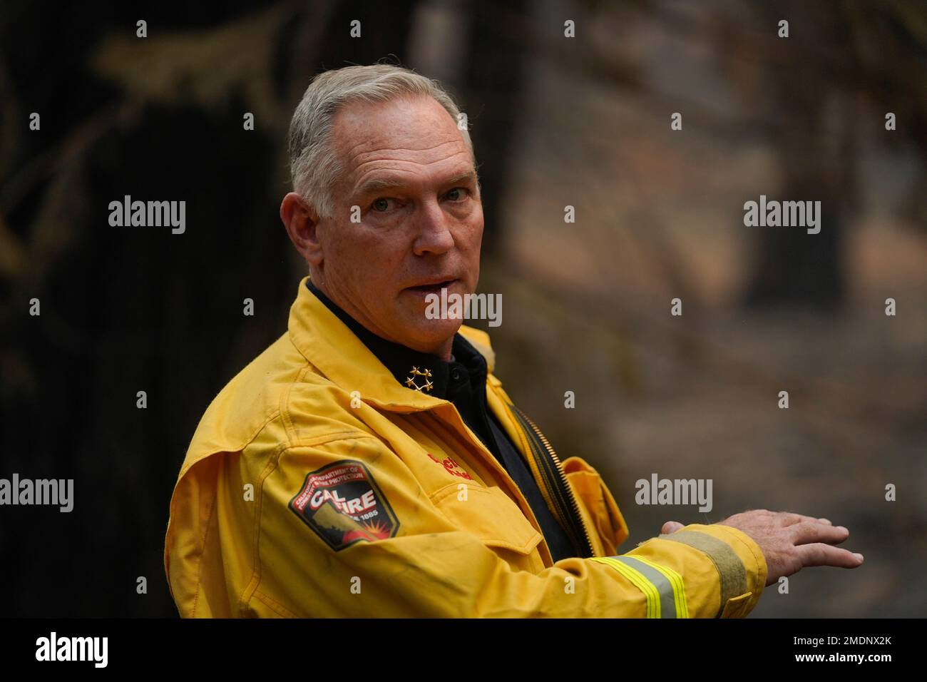Cal Fire Chief Thom Porter tours the area scorched by the Caldor Fire ...