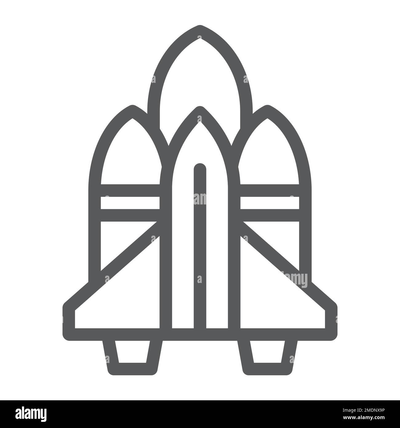 Spacecraft line icon, astronomy and spaceship, rocket sign, vector ...