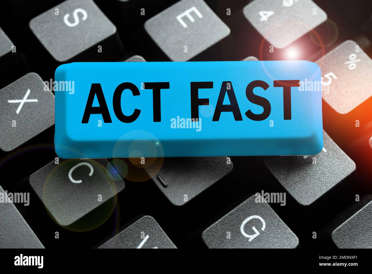 Hand writing sign Act Fast. Business approach Voluntarily move in the ...