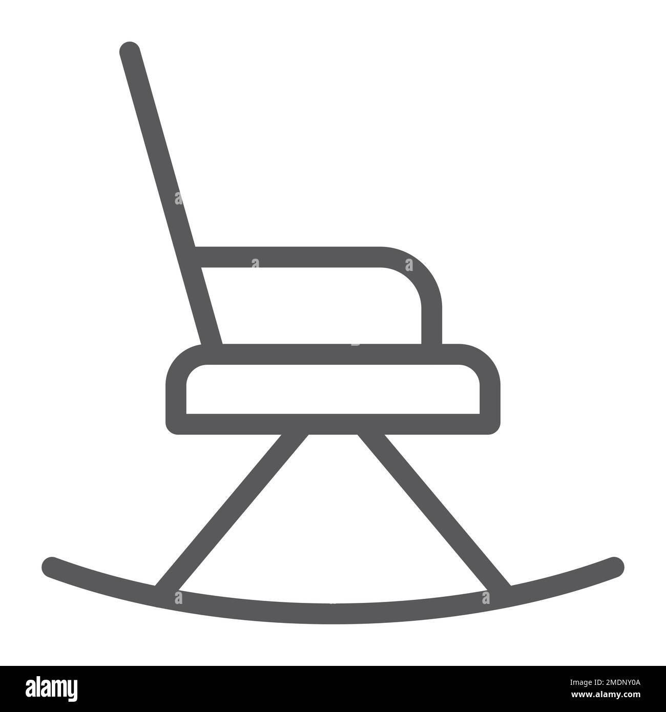Rocking chair line icon, furniture and home, armchair sign, vector ...
