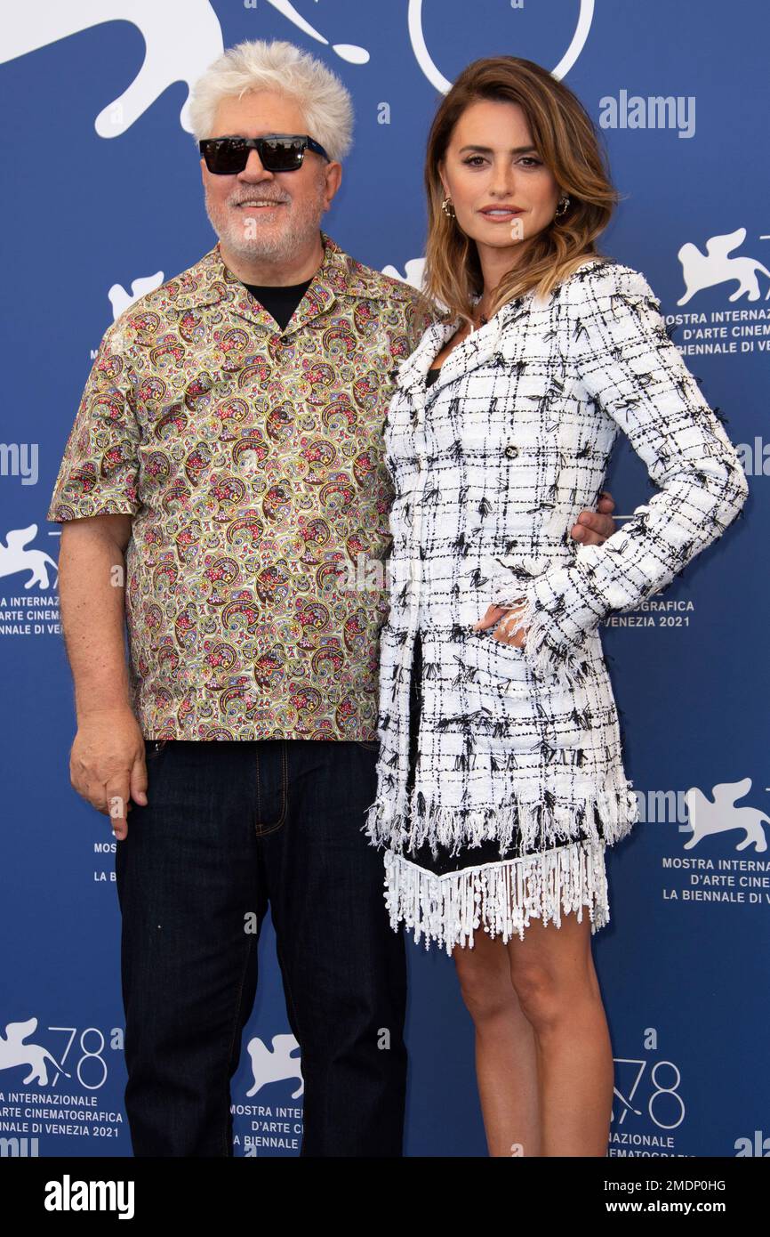 Pedro Almodovar and Penelope Cruz pose for photographers at the photo ...