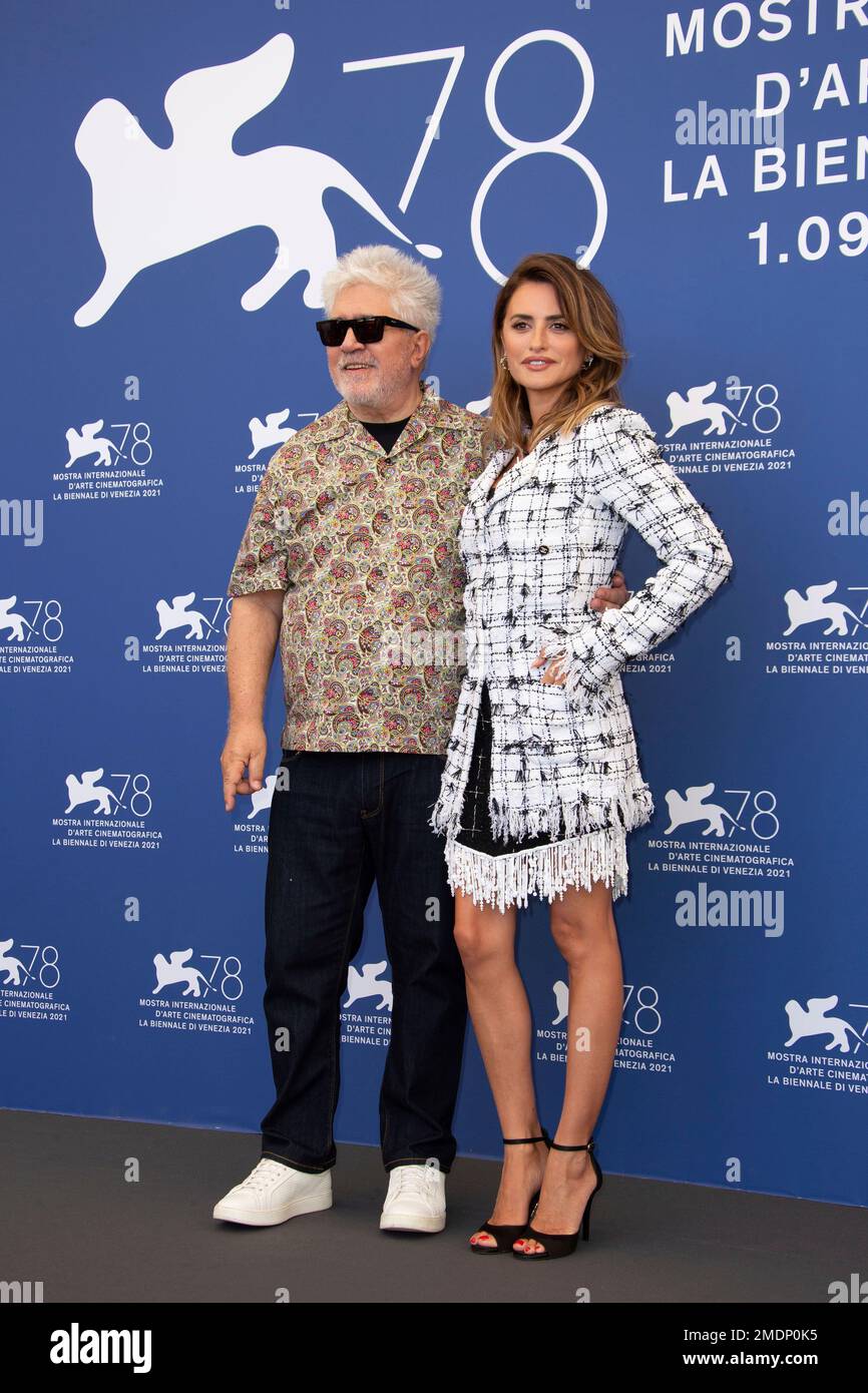 Pedro Almodovar and Penelope Cruz pose for photographers at the photo ...