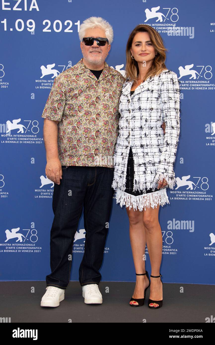 Pedro Almodovar and Penelope Cruz pose for photographers at the photo ...