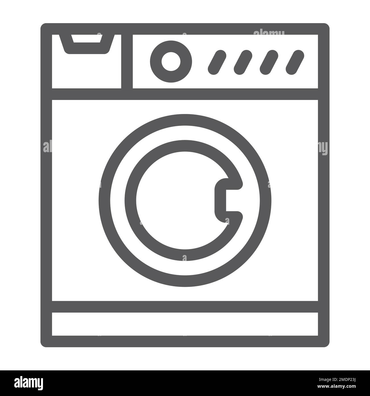 Washing machine line icon, electronic and household, appliance sign ...