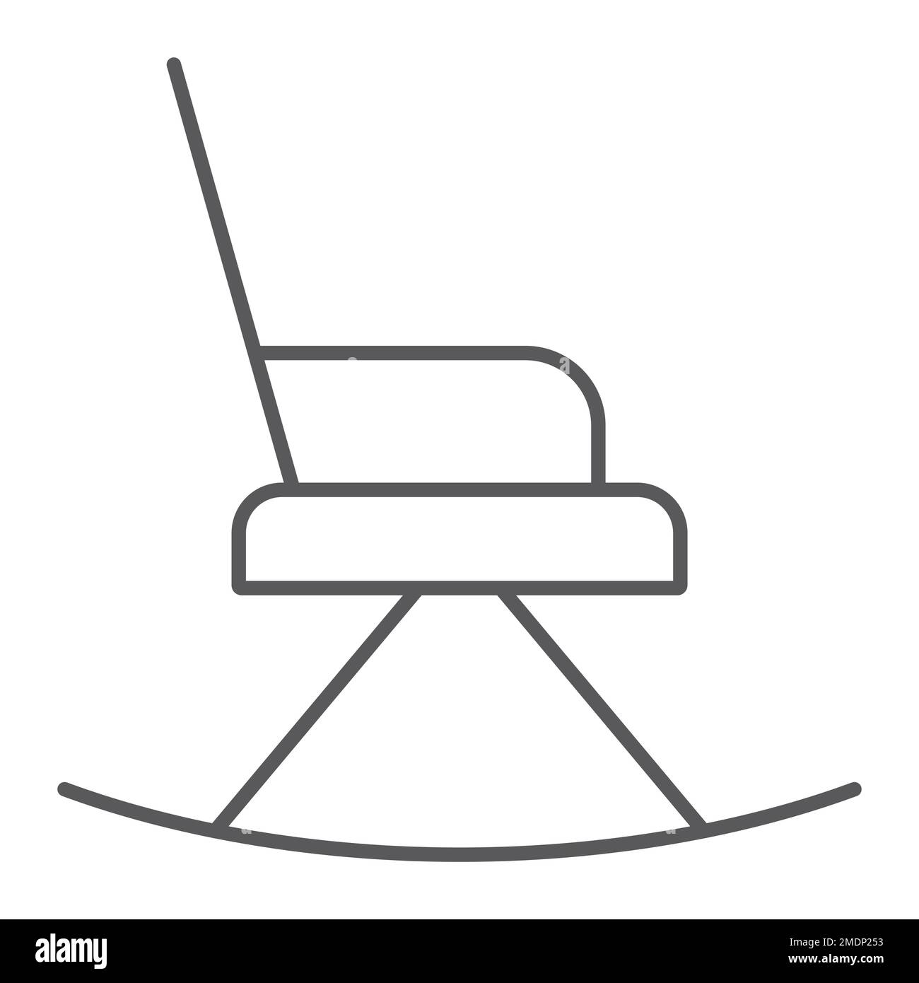 Rocking chair thin line icon, furniture and home, armchair sign, vector ...