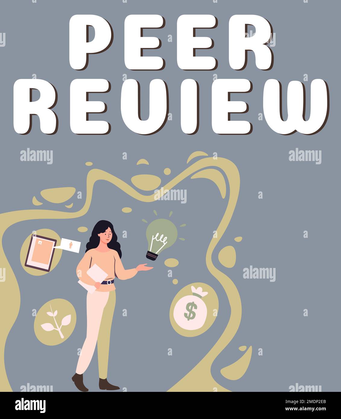 Conceptual caption Peer Review. Business approach To be peaceful happy ...