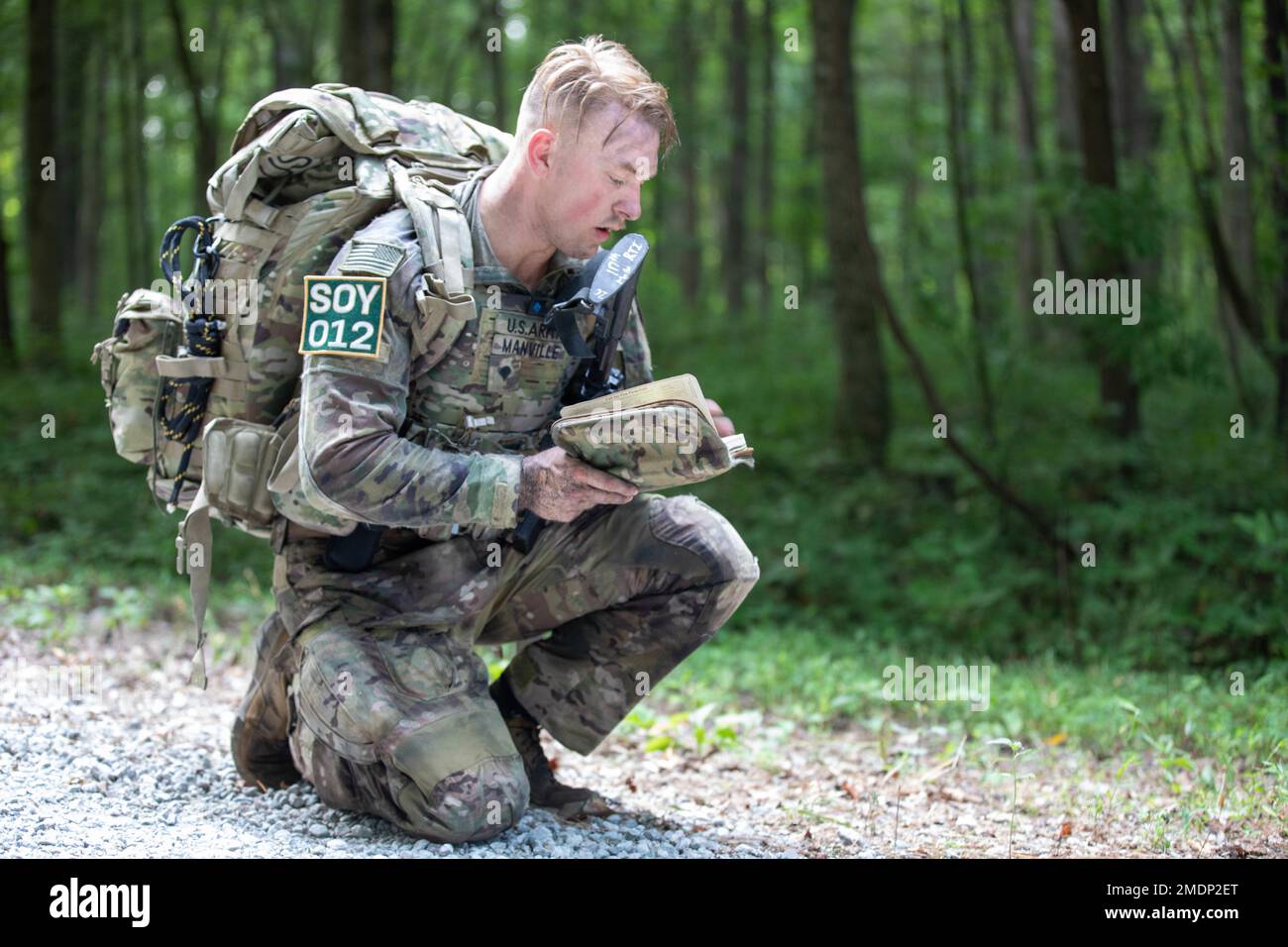 U.S. Army Spc. Austin Manville gives an Unexploded Ordnance (UXO ...