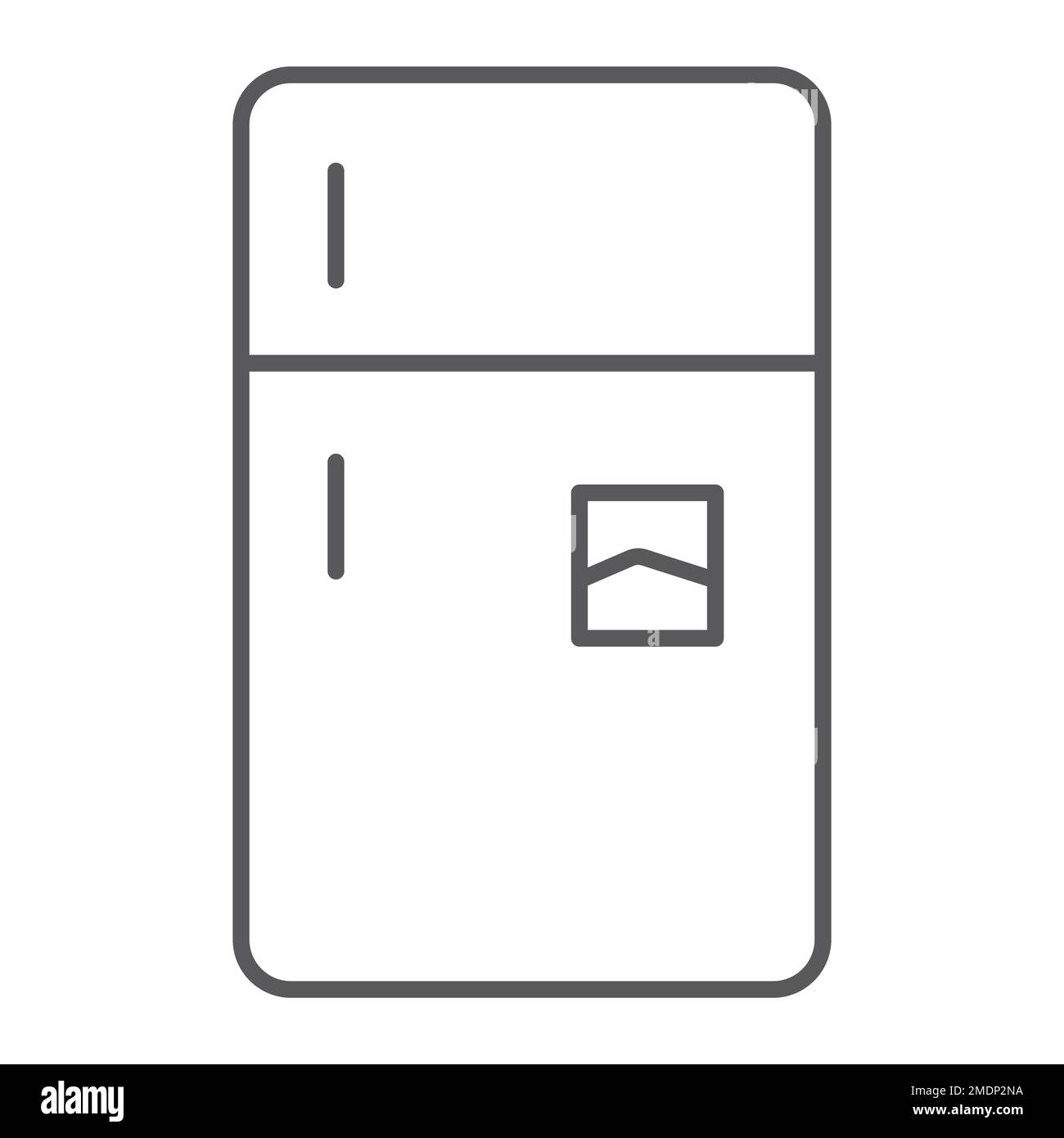 Refrigerator thin line icon, freeze and household, fridge sign, vector ...