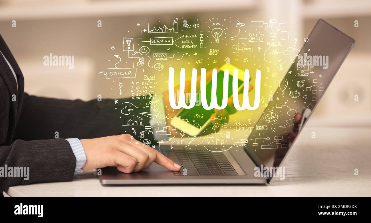 hand working on new modern computer Stock Photo - Alamy